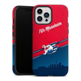 DeinDesign iPhone 13 Pro Max Handy Panzer Handyh&uuml;lle robuste Outdoor H&uuml;lle Schutzh&uuml;lle matt Sports Adler Mannheim Logo Tough Case