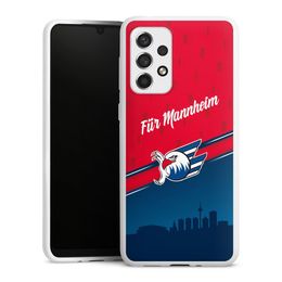 DeinDesign Galaxy A33 5G Handy Silikon H&uuml;lle Case wei&szlig; Handyh&uuml;lle Adler Mannheim Sports Logo Silikon Case