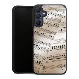 DeinDesign Galaxy A15 Handy Premium Silikon H&uuml;lle Handyh&uuml;lle schwarz Case Music Note Music Hobby Silikon Premium Case