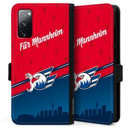 DeinDesign Galaxy S20 Handy Klapph&uuml;lle Handyh&uuml;lle aus Kunst Leder schwarz Flip Case Sports Adler Mannheim Logo Sideflip mit Lasche