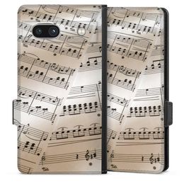 DeinDesign Google Pixel 7a Handy Klapph&uuml;lle Handyh&uuml;lle aus Kunst Leder schwarz Flip Case Music Music Note Hobby Sideflip mit Lasche
