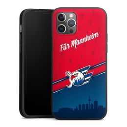 DeinDesign iPhone 12 Pro Handy Premium Silikon H&uuml;lle Handyh&uuml;lle schwarz Case Adler Mannheim Sports Logo Silikon Premium Case