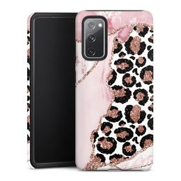 DeinDesign Galaxy S20 FE Handy Panzer Handyh&uuml;lle robuste Outdoor H&uuml;lle Schutzh&uuml;lle matt Glitzer Marble Leopard Tough Case
