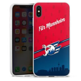 DeinDesign iPhone Xs Max Handy Silikon H&uuml;lle Case transparent Handyh&uuml;lle Sports Adler Mannheim Logo Silikon Case