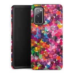 DeinDesign Galaxy S20 FE Handy Panzer Handyh&uuml;lle robuste Outdoor H&uuml;lle Schutzh&uuml;lle matt Water Colour Colourful Points Tough Case