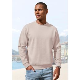 John Devin Herren Sweatshirt "aus Struktur-Qualit&auml;t, relaxed fit", beige, Gr. M, unifarben, Obermaterial: 83% Baumwolle, 16% Polyester, 1% Elasthan,