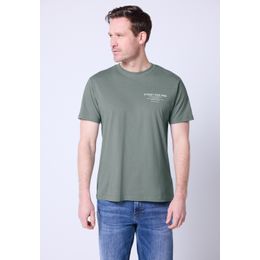 Street One MEN Herren T-Shirtdusty mint, Gr. S, unifarben, Web, 100% Baumwolle, Shirts, aus reiner Baumwolle