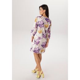Damen Chiffonkleidsanftes wei&szlig;, lila, flieder, orange, oliv, gelb, dunkelgr&uuml;n, Gr. 48, Aniston SELECTED, bedruckt, gebl&uuml;mt, gemustert, leicht