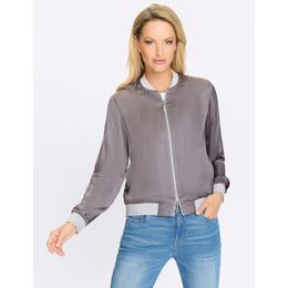 Heine Damen Blusenjacke, grau, Gr. 40, 100% Viskose, Jacken