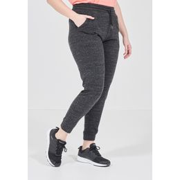 Q BY ENDURANCE Damen Sweathose "OLIVIA MELANGE", grau, Gr. 50, meliert, 55% Baumwolle, 45% Polyester, Hosen, mit Kordelzug