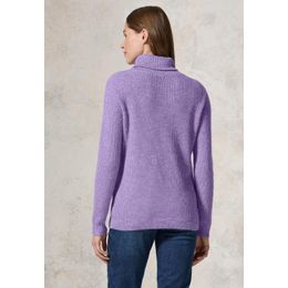 Cecil Damen Rollkragenpullover, lila, Gr. XXL, unifarben, Web, 78% Baumwolle, 22% Polyacryl, Pullover, im soften Baumwoll-Mix