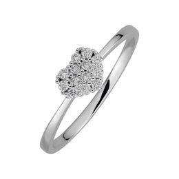 LYOMI Damen Fingerring "585/- Wei&szlig;gold 13 synth. Diam. 0,15ct.", 050 (15,9), 0,15 VS = sehr kleine Einschl&uuml;sse, Goldwei&szlig;, Gold, Fingerringe
