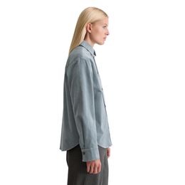 Marc O'Polo MARC O'POLO Damen Hemdjacke "aus Organic Cotton Stretch", blau, Gr. 32, unifarben, Obermaterial: 98% Baumwolle, 2% Elasthan, Jacken