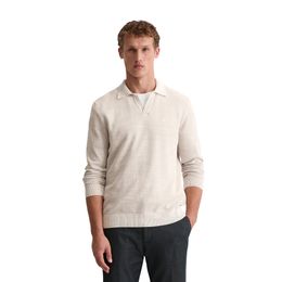 Marc O'Polo MARC O'POLO Herren Strickpullover "aus Bio-Baumwoll-Piqu&eacute;"light beige melange, Gr. XXXL, unifarben, Obermaterial: 100% Baumwolle, Pullover
