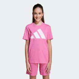 T-Shirt adidas Sportswear "J BL TEE 160", Jungen, Gr. 140, wei&szlig; (pink fusion, clear pink, wei&szlig;), Obermaterial: 100% Baumwolle, normal, Rundhals, Shirts T-Shirt, f&uuml;r Kinder und Teens, mit Rundhalsausschnitt, aus 100 % Baumwolle