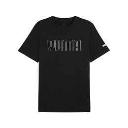 Puma Damen T-Shirt "SPORT GRAPHIC TEE", schwarz, Gr. S, bedruckt, Jersey, Obermaterial: 100% Baumwolle, Shirts, Regular Fit, Kurzarm, Grafik als