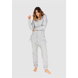 MONIZ Damen Jumpsuit, Gr. S, grau, 80% Baumwolle, 20% Polyester, Overalls, mit kuscheligem Komfort