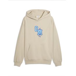 Puma Herren Hoodie "Olympique de Marseille ftblCulture Relaxed Hoodie Herren"desert dust team aqua beige blau, Gr. S, Obermaterial: 100% Baumwolle;