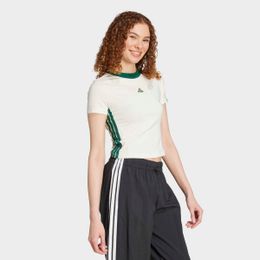 Damen T-Shirt "PIZZA GRAPHIC", wei&szlig;, Gr. XL, adidas Sportswear, Obermaterial: 93% Baumwolle, 7% Elasthan, Shirts, aus Baumwolljersey mit Elasthan,