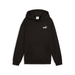 Puma Jungen Kapuzensweatshirt "ESS SMALL NO. 1 LOGO RELAXED HOODIE FL B", schwarz, Gr. 140, unifarben, Fleece, Obermaterial: 66% Baumwolle, 34%
