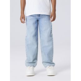name it Jungen Straight-Jeans "NKMRYAN &ndash; Jeans mit geradem Bein, strapazierf&auml;hig"denim blau, Gr. 128, unifarben, Denim/Jeans, Obermaterial: 100%