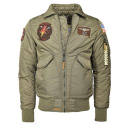 Top Gun Herren Bomberjacke "TG20214004", gr&uuml;n, Gr. L, Obermaterial: 100% Polyamid / Innenfutter: 100% Polyester, Jacken