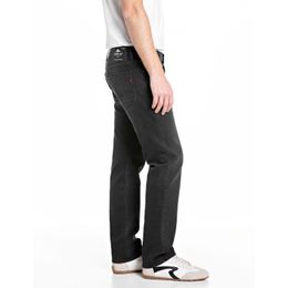 Replay Herren Straight-Jeans "Aideen", schwarz, Gr. 30, unifarben, Denim/Jeans, Obermaterial: 99% Baumwolle, 1% Elasthan, Jeans, im 5-Pocket-Stil