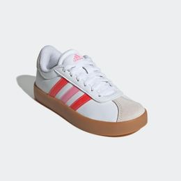 M&auml;dchen Sneaker "VL COURT 3.0", adidas Sportswear, Gr. 40, wei&szlig;, Leder, Synthetik, Schuhe, inspiriert vom Design des adidas samba, f&uuml;r Kinder
