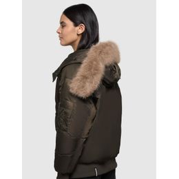 Khujo Damen Bomberjacke "Cela", braun, Gr. XXL, Obermaterial: 100% Nylon. Innenfutter: 100% Polyester. Kunstfell: 100% Polyester. Wattierung: 100%