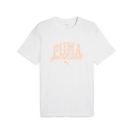 Puma Damen T-Shirt "CLASS GRAPHIC TEE", wei&szlig;, Gr. S, bedruckt, Jersey, Obermaterial: 100% Baumwolle, Shirts, regul&auml;re Passform, sportlicher Stil, mit