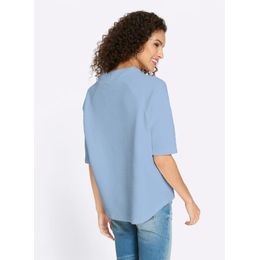 Heine Damen Sweatshirteisblau, Gr. 42, unifarben, 75% Baumwolle, 20% Polyester, 5% Elasthan, Sweatshirts