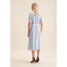 Seidensticker Damen Sommerkleid "Schwarze Rose", blau, Gr. 44, gebl&uuml;mt, 100% Viskose, Kleider, 1/2 Rundhals Floral