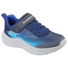 Skechers M&auml;dchen Sneaker "MICROSPEC ADVANCE", Gr. 32, blau, Lederimitat, Textil, Schuhe, Klettschuh in cooler Farbkombination, Gr&ouml;&szlig;enschablone zum