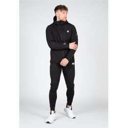 GORILLA WEAR Herren Trainingsjackeschwarz, Gr. S, 96% Polyester, 4% Elasthan, Jacken, mit praktischer Kapuze