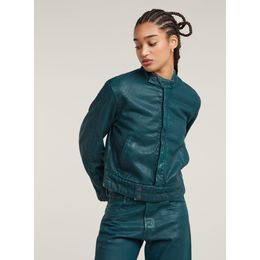 G-Star Raw G-STAR Damen Jeansjacke "Short Moto Jacket", gr&uuml;n, Gr. L, Obermaterial: 75% Baumwolle, 25% Baumwolle, Jacken