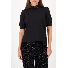monari Damen Sweatshirt "Sweatshirt Schmuckkragen"schwarz, Gr. 34, unifarben, Sweatware, Obermaterial: 55% Polyester, 38% Viskose, 7% Elasthan,