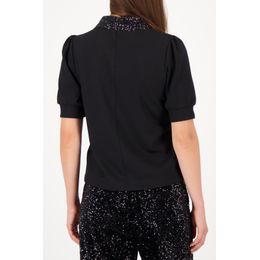 monari Damen Sweatshirt "Sweatshirt Schmuckkragen"schwarz, Gr. 34, unifarben, Sweatware, Obermaterial: 55% Polyester, 38% Viskose, 7% Elasthan,