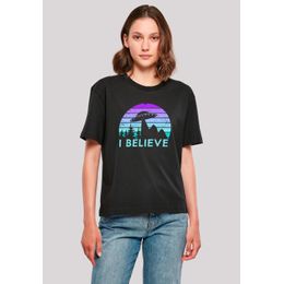 F4NT4STIC Damen T-Shirt "I BELIEVE UFO Alien Raumschiff Retro", schwarz, Gr. M, Obermaterial: 100% Baumwolle, Shirts, Premium Qualit&auml;t