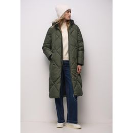 Steppjacke Street One, Damen, Gr. 44, cypress gr&uuml;n, Stoff, Obermaterial: 100% Polyester. Futter: 100% Polyester. F&uuml;llung: 100% Polyester, unifarben, regular fit lang, Rundhals, B&uuml;ndchen, Jacken Steppjacke, mit Kapuze