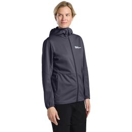 Jack Wolfskin Damen Softshelljacke "FELDBERG HOODY W", grau, Gr. M, Obermaterial: 100% Polyester, Jacken, f&uuml;r Wandern und Trekking, winddicht,