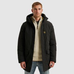 PME-Legend Parka PME LEGEND, Herren, Gr. L, jet schwarz, Web, Obermaterial: 100% Nylon, unifarben, normal ca. Mitte Oberschenkel, Rundhals, B&uuml;ndchen, Jacken Parka, mit Kapuze