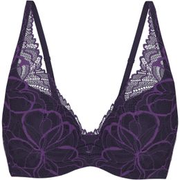 Triumph Damen B&uuml;gel-BH "Body Make-Up Illusion Lace", Gr. 85, blau, Microtouch, Obermaterial: 51% Polyamid, 35% Polyester, 14% Elasthan, BHs,