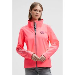 SOCCX Damen Softshelljacke, rosa, Gr. XS, bedruckt, bestickt, Softshell, Material Oberstoff Au&szlig;enseite: 92% Polyester, 8% Elasthan, Material