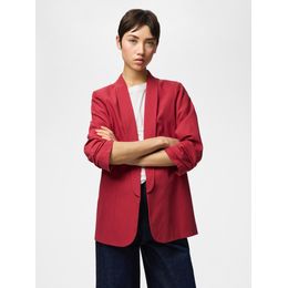 Pieces Damen Blusenblazer "PCBOSELLA 3/4 BLAZER NOOS"garnet, Gr. XL, unifarben, Web, Obermaterial: 79% Polyester, 16% Viskose, 5% Elasthan, Blazer,