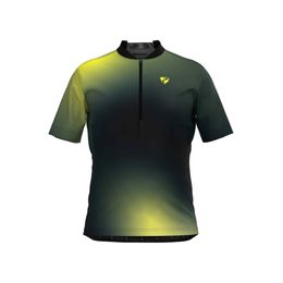 Radtrikot Ziener "NEMIC-Z", Damen, Gr. 46, schwarz.bitter lemon, Obermaterial: 100% Polyester; Obermaterial 2: 90% Polyester, 10% Elasthan, Trikots