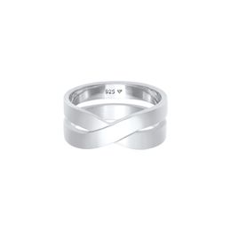 Kuzzoi Herren Silberring "Herren Bandring &Uuml;berkreuz Look 925 Silber", 66mm, ohne Stein, Silber 925 (Sterlingsilber), silber, Silber 925