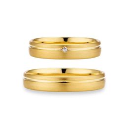 Phoenix PH&Ouml;NIX Damen Trauring "Schmuck Geschenk Gold 333 Trauring Ehering LIEBE versch. Varianten", 58, 0,01 SI = kleine Einschl&uuml;sse mit Brillant, Gelbgold