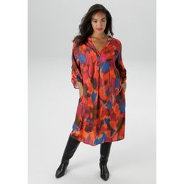 ANISTON PLUS Damen Druckkleid, bunt, Gr. 54, gemustert, Obermaterial: 100% Viskose, Kleider, extravaganter, grafischer Druck