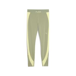 Trainingstights Puma "W STRONG COLORBLOCKTIGHT - HW 7/8", Damen, Gr. S, N-Gr, lux army, Interlock, Obermaterial: 85% Polyester, 15% Elasthan, schmal 7/8-L&auml;nge, Hosen, f&uuml;r intensive Workouts, mit DryCELL Technologie, atmungsaktiv