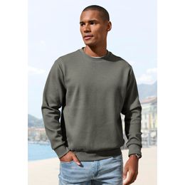 John Devin Herren Sweatshirt "aus Struktur-Qualit&auml;t, relaxed fit", gr&uuml;n, Gr. XXXL, unifarben, Obermaterial: 83% Baumwolle, 16% Polyester, 1%
